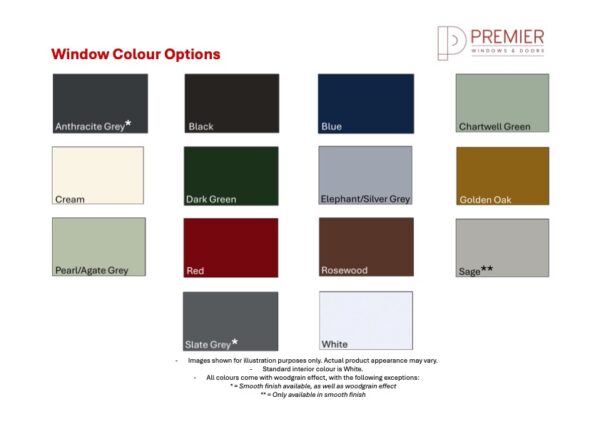 Window Colours Available – Premier Windows and Doors